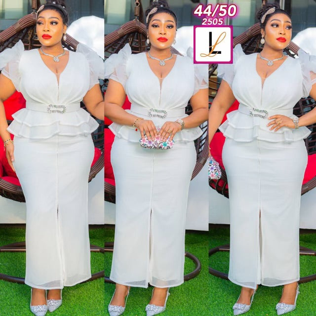 White Luxury meshed net dress – Godshandfashion