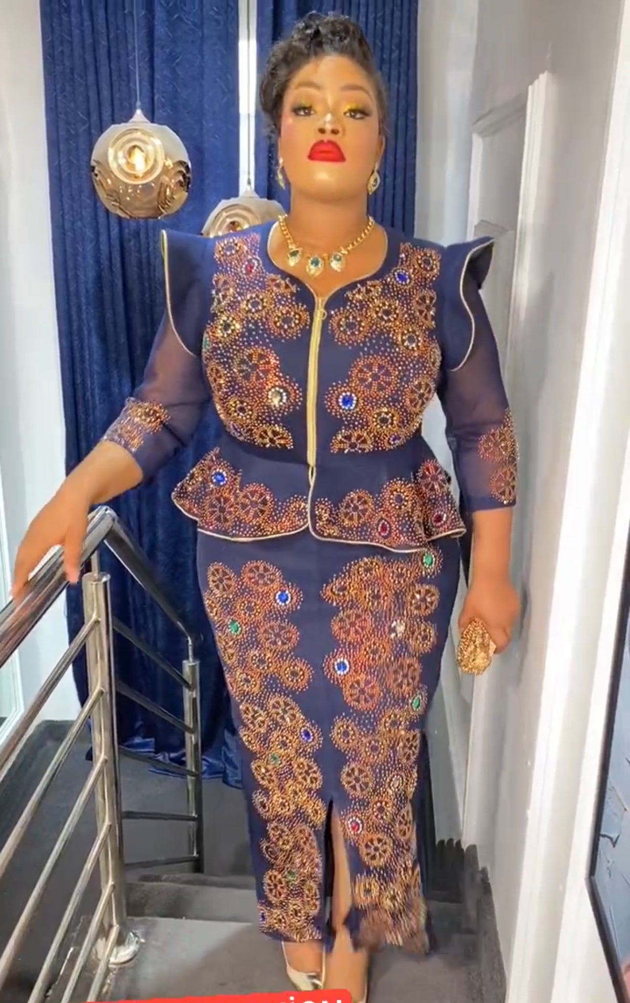 Luxury navy meshed net dress – Godshandfashion